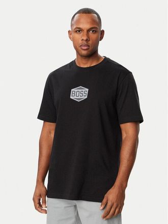 HUGO BOSS T-Shirt Logo Tape2 50574200 Schwarz Regular Fit