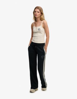 Superdry jogger &eacute;vas&eacute; &agrave; rayures Athletic essentials en bleu marine eclipse