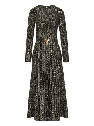 Oscar De La Renta robe Heart &agrave; coupe mi-longue - Noir