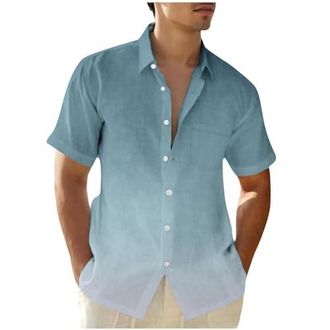 Generic Chemise &agrave; manches courtes pour homme, style d&eacute;contract&eacute;, classique, col rabattable, &eacute;l&eacute;gant, extensible, l&eacute;ger et confortable, chemise boutonn&eacute;e pour 