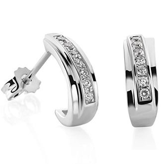 Orphelia OD-5292 Boucles doreilles pour femme Or blanc 750 rhodié Diamant (0,19 ct) Blanc Taille ronde, Diamant, Diamant