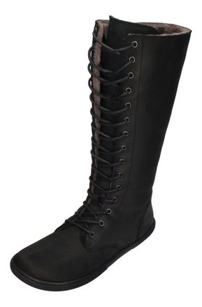 Koel Damenschuhe - Barefoot Stiefel Flora Lambswool - Black, Gr&ouml;&szlig;e:39 EU