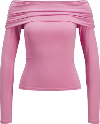 Jack & Jones Jack&Jones Damen JXMILLE STR LS Off SH TOP JRS Langarmshirt, Moonlite Mauve, Large