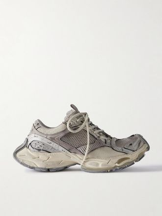 Balenciaga Baskets En R&eacute;sille Et En Caoutchouc Effet Vieilli Stapler - Neutres