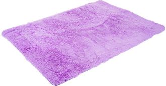 Hhg Teppich HHG-274, Shaggy L&auml;ufer Hochflor Langflor, Stoff/Textil flauschig weich 200x140cm lila