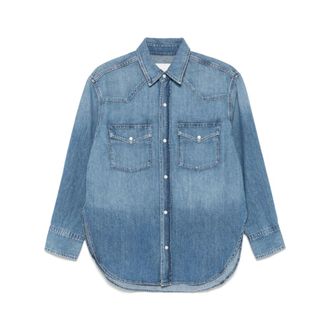 Citizens Of Humanity Femme, Chemises, Bleu, Taille: 38 FR Chemise en Denim Bleu Indigo avec Fermeture à Pression