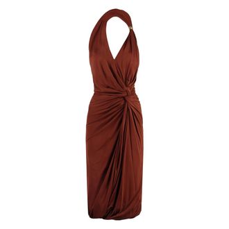 Bottega Veneta Jerseykleid mit Goldfarbenem Metall-Detail - - Dresses - Damen - Braun - XS
