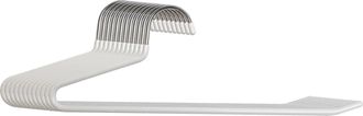 Relaxdays Hosenb&uuml;gel, 12er Set, rutschfeste Kleiderb&uuml;gel, platzsparend, HBT: 17,5 x 35 x 0,5 cm, Anzugb&uuml;gel, wei&szlig;