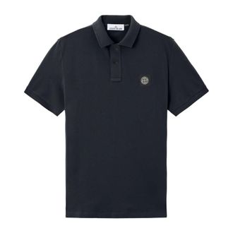 Stone Island Homme, Tops, Bleu, Taille: 2XL Polo en coton avec logo