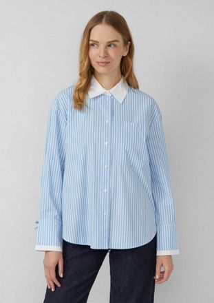 s.Oliver Langarmbluse Bluse Popeline-Bluse im Relaxed Fit mit Manschetten-Detail