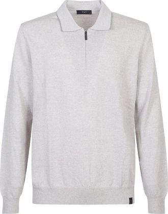 Fay polo à fermeture zippée - Gris