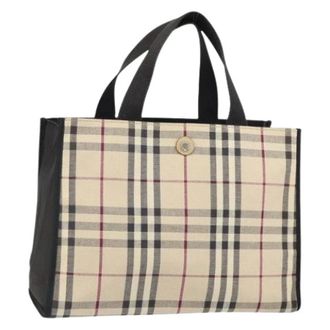 Burberry Sac &agrave; main en toile Pre-owned - Femme - Pre-owned - Beige - Taille: ONE Size
