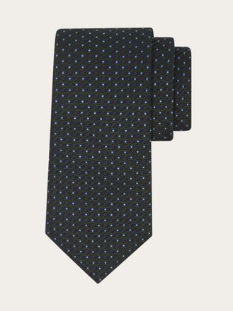 Ferragamo Herren Jacquard-Seidenkrawatte mit Doppel-Gancini Gr&uuml;n