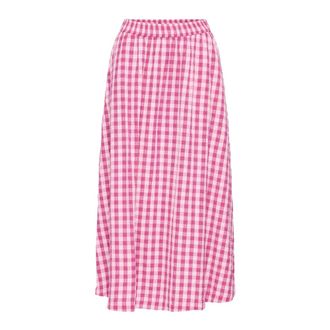 Ichi Ihkate Karierter Rock - - Skirts - Damen - Rosa - XS