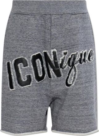 Dsquared2 Femme, Shorts, Gris, Taille: 40 FR Logo Shorts