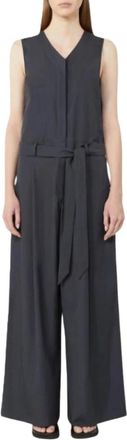 Max Mara Femme, Combinaisons et Ensembles, Bleu, Taille: 40 FR Combinaison avec ceinture et col en V