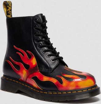 Dr. Martens 1460 Pascal Flame Arcadia Rub Off Leder Stiefel in Schwarz, Größe: 36