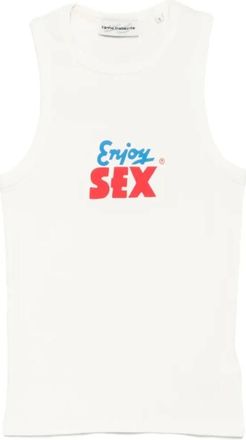 Carne Bollente Homme, Tops, Blanc, Taille: S Hauts sans manches