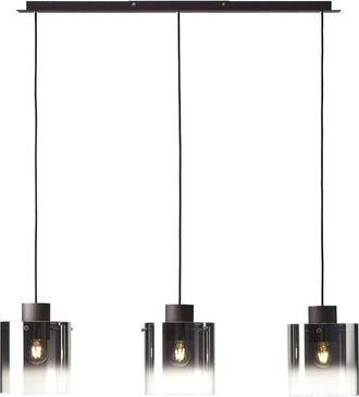 Brilliant Lampe Beth Pendelleuchte 3flg Kaffee/rauchglas | 3x A60, E27, 60W, g.f. Normallampen n. ent. | In der H&ouml;he einstellbar/Kabel k&uuml;rzbar | F&uuml;r LED-Leuchtm