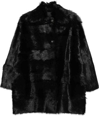 Alberta Ferretti Ledermantel - Braun