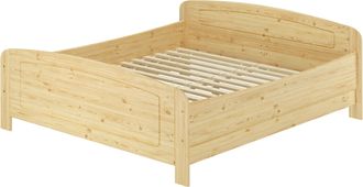 Erst-Holz Seniorenbett extra hoch 180x200 Doppelbett Holzbett Massivholz Kiefer Bett mit Rollrost 60.44-18