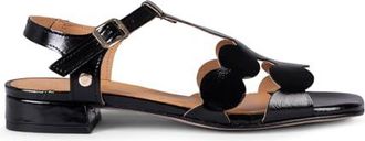 miMaO Sandalas &agrave; petit talon en cuir vernis noir EU 39