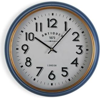 VERSA Wanduhr, Antique, Blau, Gold, MDF, MDF und Metall, 5,8 x 42 cm, Marke EAN: 8420327516763