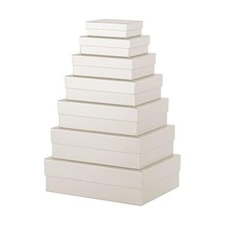 R&ouml;ssler Selection Papier 13411453510 - Boxline Geschenkbox mit Deckel, 7er Set Geschenkschachteln, Milk, Kartonagen rechteckig