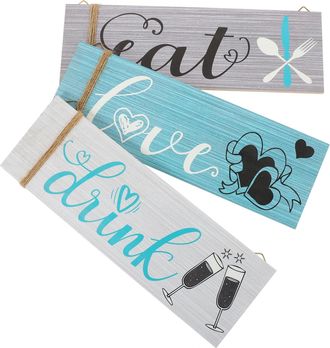 SOLUSTRE Schild Küche Holz Dekoratives Wandbehang Für Restaurants Holzbrettanhänger Hängebrett-bastelarbeit Wandanhänger Für Küche Holzwandanhänger