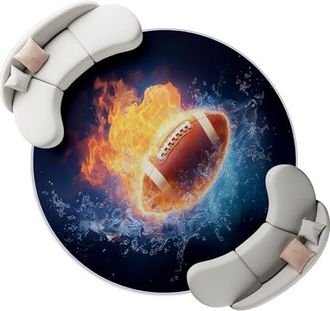 Generic 180 cm Tapis Rond en Laine synth&eacute;tique - Motif Sports Am&eacute;ricain Football antid&eacute;rapant Lavable Tapis pour Chambre denfant Salle &agrave; Manger Salle de Jeux 