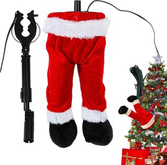 Generic Weihnachtsmann-Beine f&uuml;r Weihnachtsbaum - Dekoration des Baumes mit beweglichen F&uuml;&szlig;en | Animiertes Schaukeloberteil f&uuml;r die Dekoration von Eingangst&uuml;r