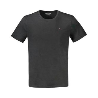 Tommy Hilfiger Klassisches Rundhals-T-Shirt - - Tops - Herren - Schwarzk - S