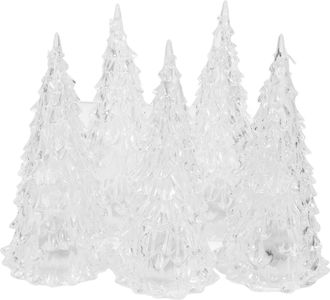 Valiclud 5 St&uuml;ck Pack LED Beleuchtete Kleiner Weihnachtsb&auml;ume aus Acryl Mittelgro&szlig; Mehrfarbig Energiesparend Tischdekoration f&uuml;r Festliche Weihnachtsstimmung