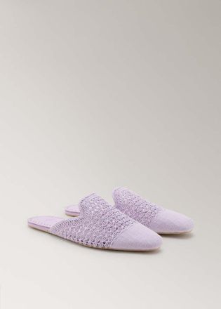 Mango Mules in H&auml;kel-Optik lila - Damen - 36 - MANGO