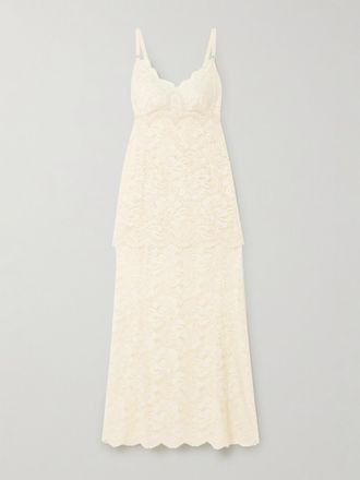 Paco Rabanne Maxikleid Aus Guipure-spitze - Elfenbein