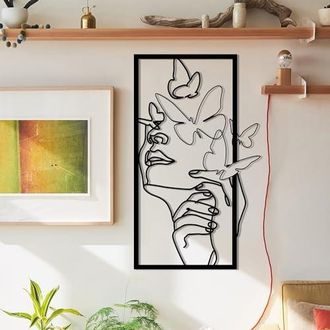 Hanah Home Stylish Black Decorative Metal Wall Accessory, 35.5 x 60 cm | 100% Metal, 1.2mm Thickness | Perfect for Modern Home Decor & Unique Wall Art