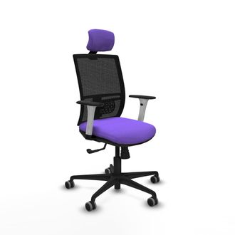 Piqueras y Crespo Yunquera Lendenwirbelsessel mit wei&szlig;en und schwarzen Armlehnen und h&ouml;henverstellbarem Kopfteil, ausgestattet mit Sincro 4 Positionen und Schneideschau