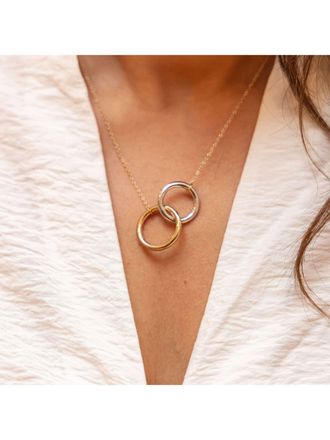 Celesta Silber Halskette 925 Sterling Silber zweifarbig