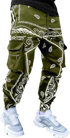 Generic Pantalon cargo imprim&eacute; coupe ample pour homme High Street Fashion Multi Pocket Joggers, Jn, L