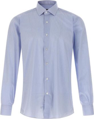 Barba Homme, Chemises, Bleu, Taille: 4XL Chemise Popeline Ray&eacute;e