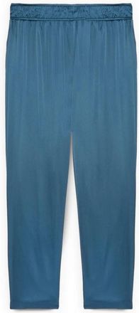 Fiorella Rubino Femme, Pantalons, Bleu, Taille: 40 FR Joggers en satin stretch