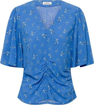 Soaked In Luxury SLArjana R&uuml;schenbluse - - Blouses & Shirts - Damen - Blau - S
