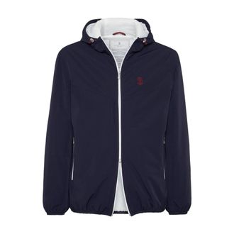 Brunello Cucinelli Blaue Nylon Blouson Jacke Mantel - - Jackets - Herren - Blau - XL