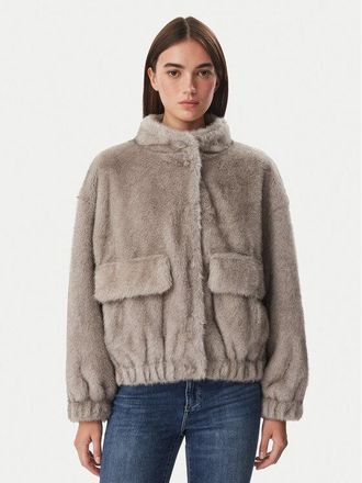 Liu Jo Pelzmantel WF6215 E1133 Grau Regular Fit