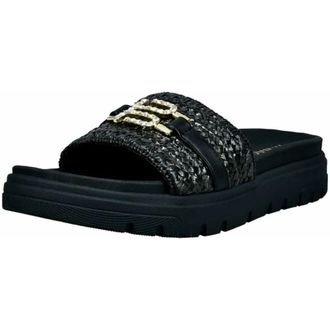 Bugatti Plateau-Slide mit geflochtenem Riemen und Schmuck-Schnalle - - Shoes - Damen - Schwarzk - 37 EU
