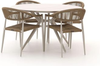 Manifesto Furniture Manifesto Belpasso/Sora &oslash; 127 cm Gartenm&ouml;bel-Set 5-teilig stapelbar