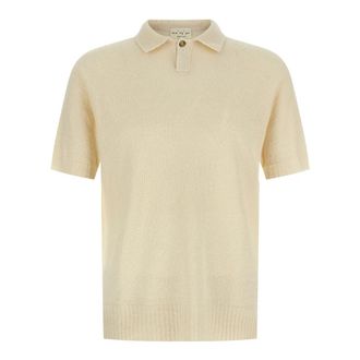 Maryya Boucl&eacute; Cotton Polo Shirt - - Tops - Herren - Beige - 2XL