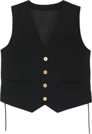 sacai Femme, Vestes, Noir, Taille: 38 FR Suiting x Nylon Twill Vest