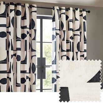 furn. Hoem furn Carro Vorh&auml;nge, abstrakt, 100% Baumwolle, gef&uuml;ttert, 229 x 229 cm, 1 Paar