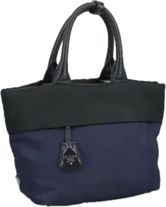 Prada Pre-owned Nylon sacs-main - Femme - Pre-owned - Bleu - Taille: ONE Size